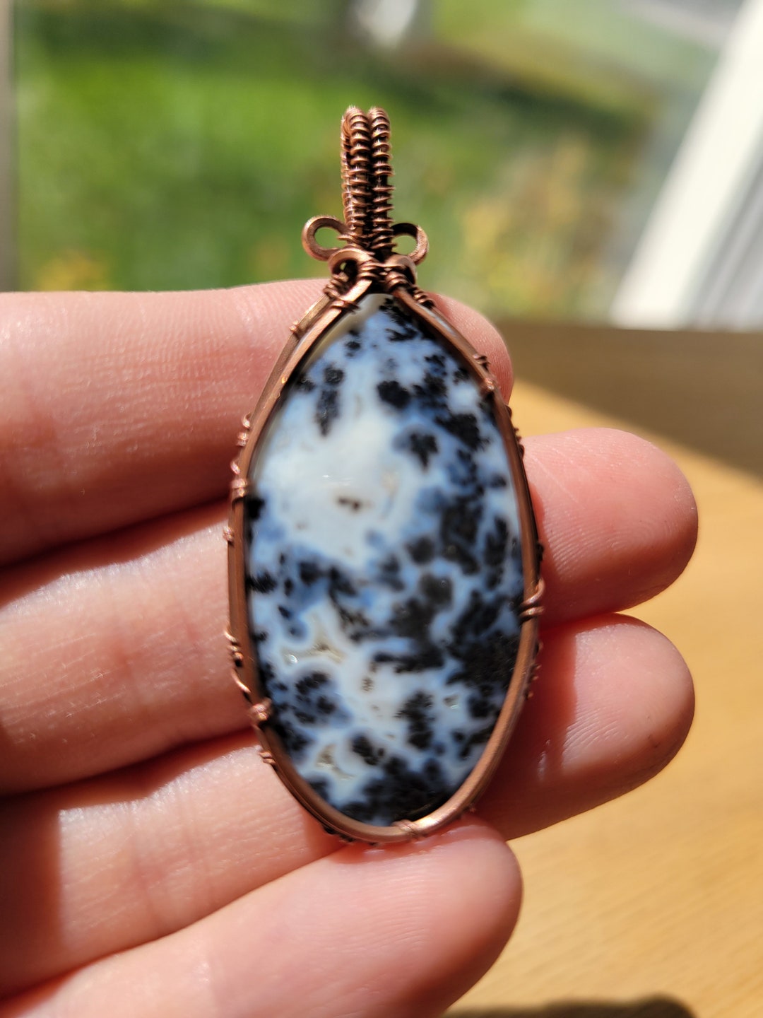 Dendridic Quartz Wire Wrapped Pendent Gemstone Jewelry Natural Gemstone ...