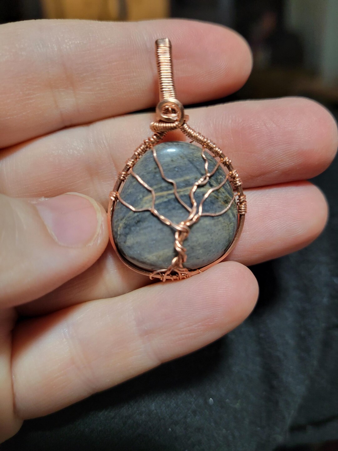 Tree of Life Petrified Wood Pendent Wire Wrapped - Etsy