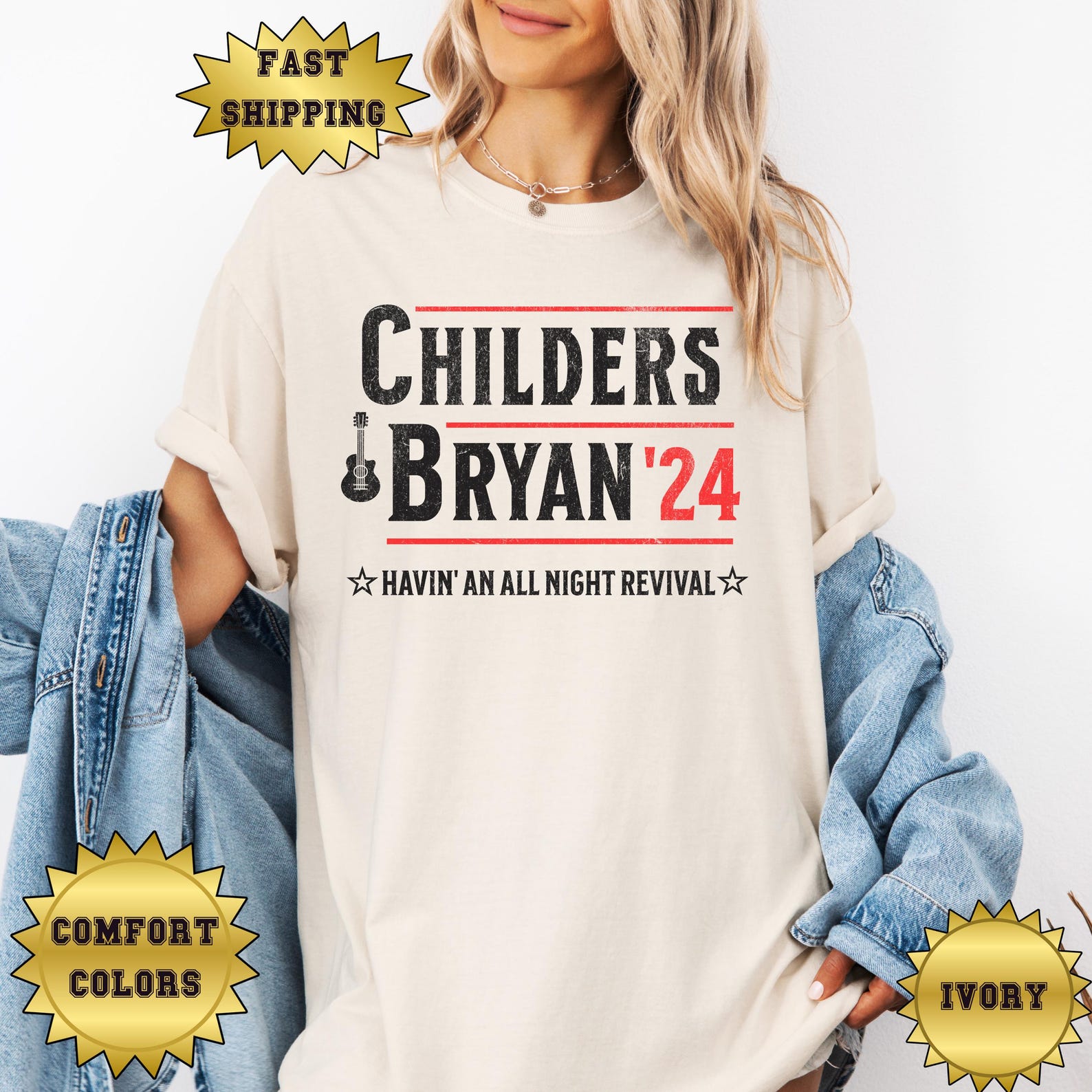 Childers Bryan Tour Shirt 2024, Comfort Colors Shirt, Quittin Time Tour ...