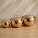 Handcrafted Hammered Copper Casserole Set: Brass Handle Cookware - Etsy