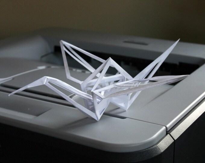 Origami Paper Crane Skeleton- Hand-cut Paper - Etsy