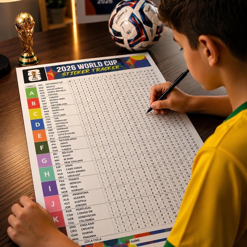 World Cup 2026 Football Sticker Album Check List Printable Soccer ...