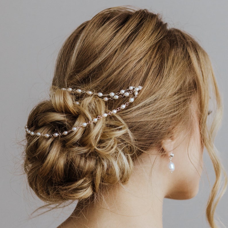 Pearl Hair Chain Hair Chain Headpiece Hair Chains Wedding - Etsy