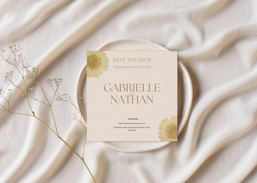 Vintage Aesthetic Wedding Invitations Bundle Template, Canva Instant ...