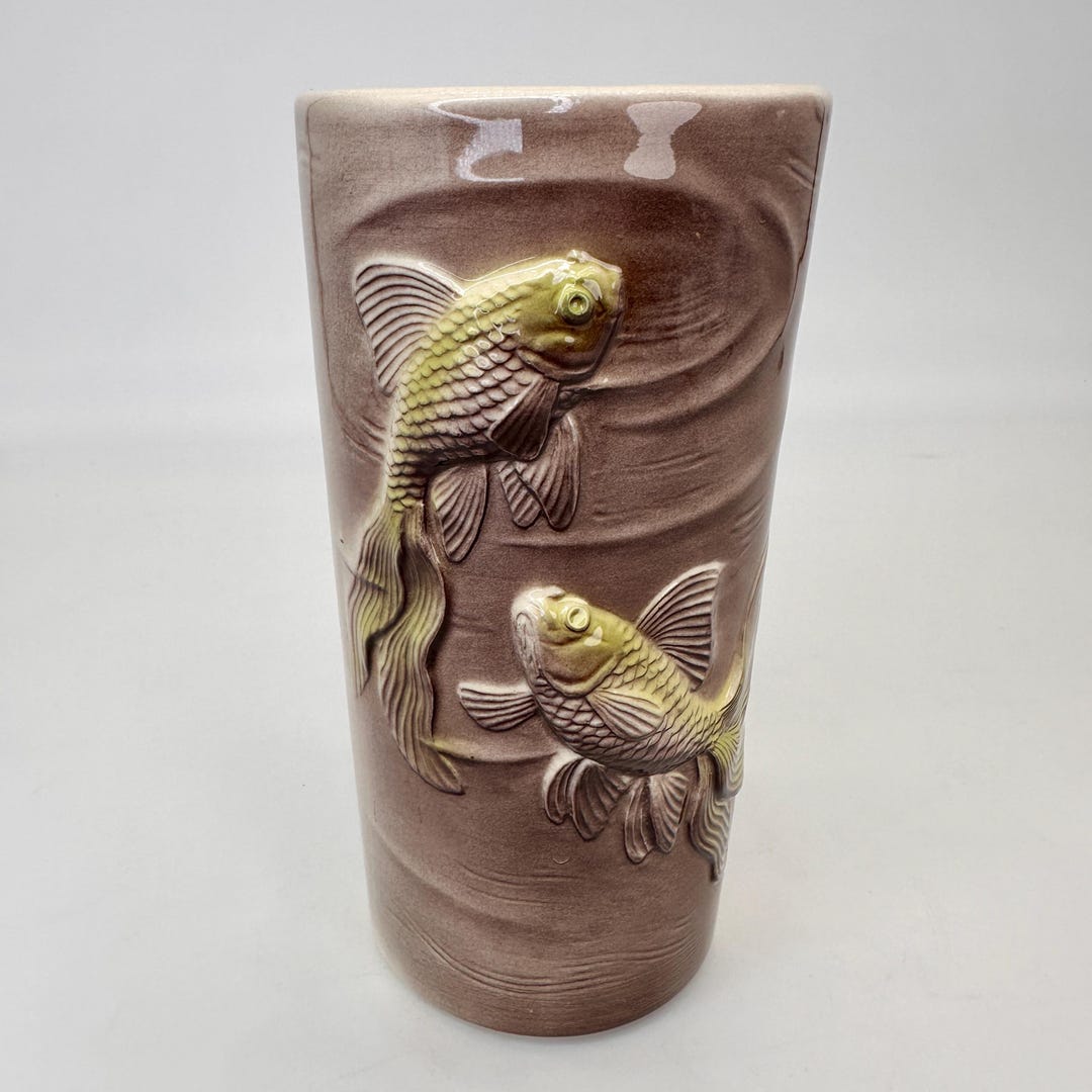 Vintage Royal Copley Koi Fish Vase Mid Century Art Pottery Vase - Etsy