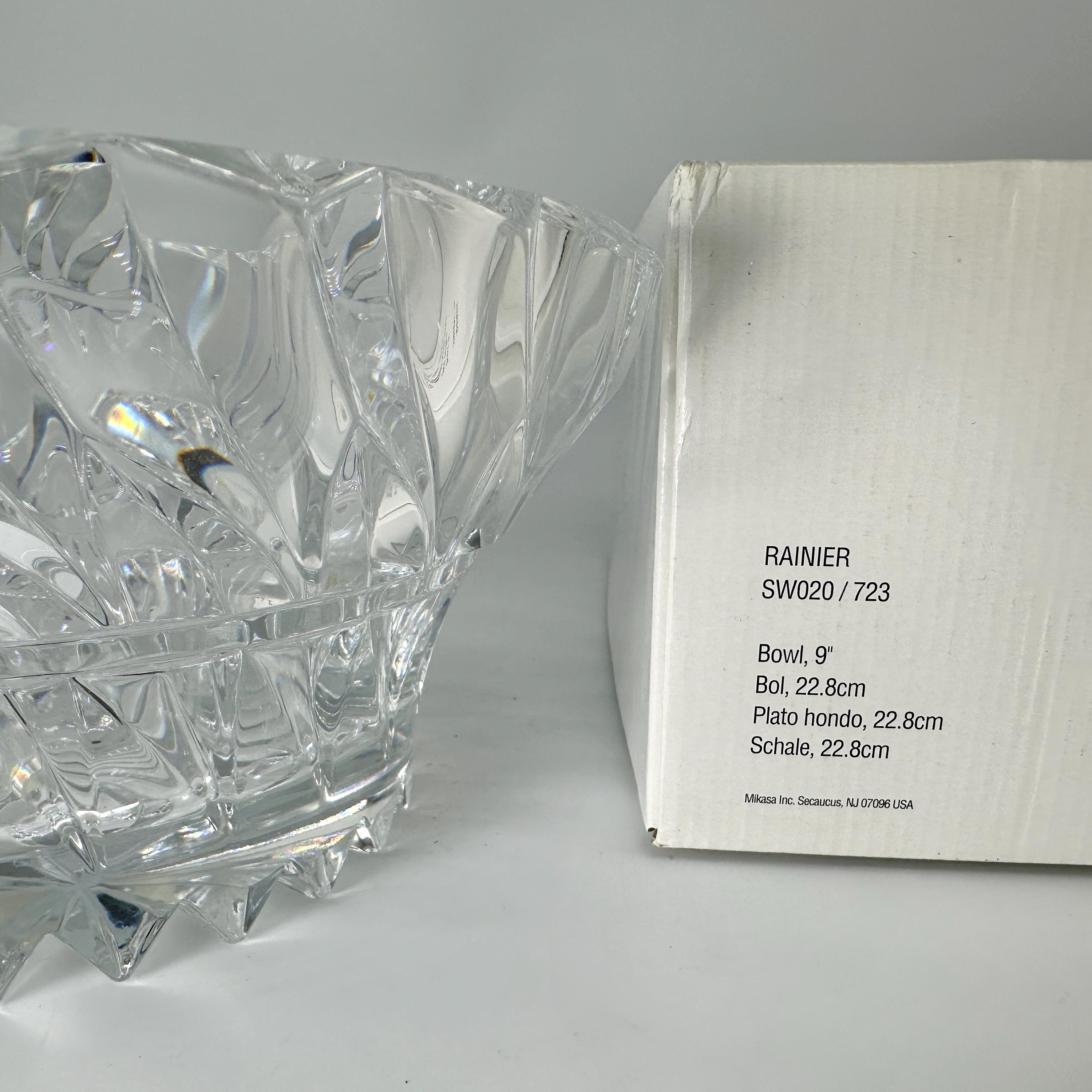 Vintage Mikasa Rainier 9” Crystal Swirl Bowl – NIB, Heavy Cut Crystal ...