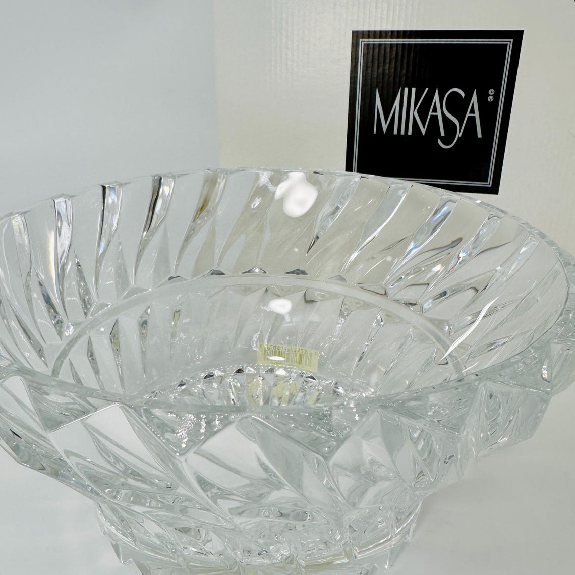 Vintage Mikasa Rainier 9” Crystal Swirl Bowl – NIB, Heavy Cut Crystal ...