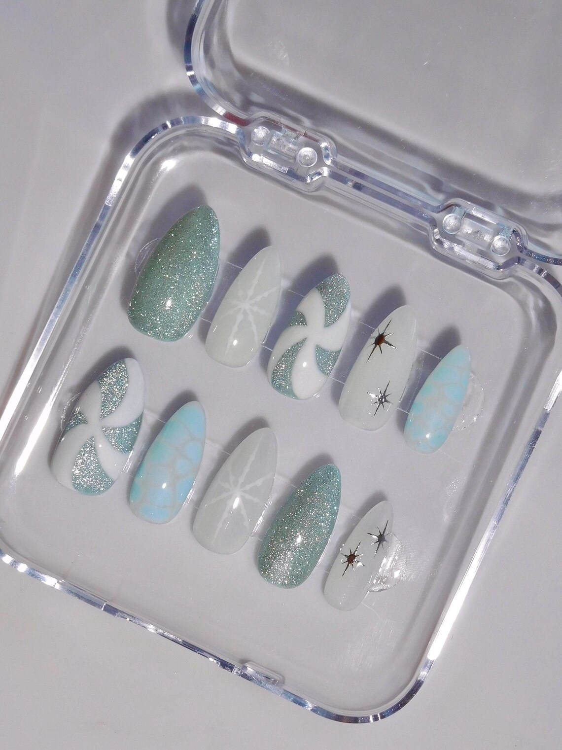 Winter Candyland Press on Nails | Blue Nails | Glitter Nails | Candy ...