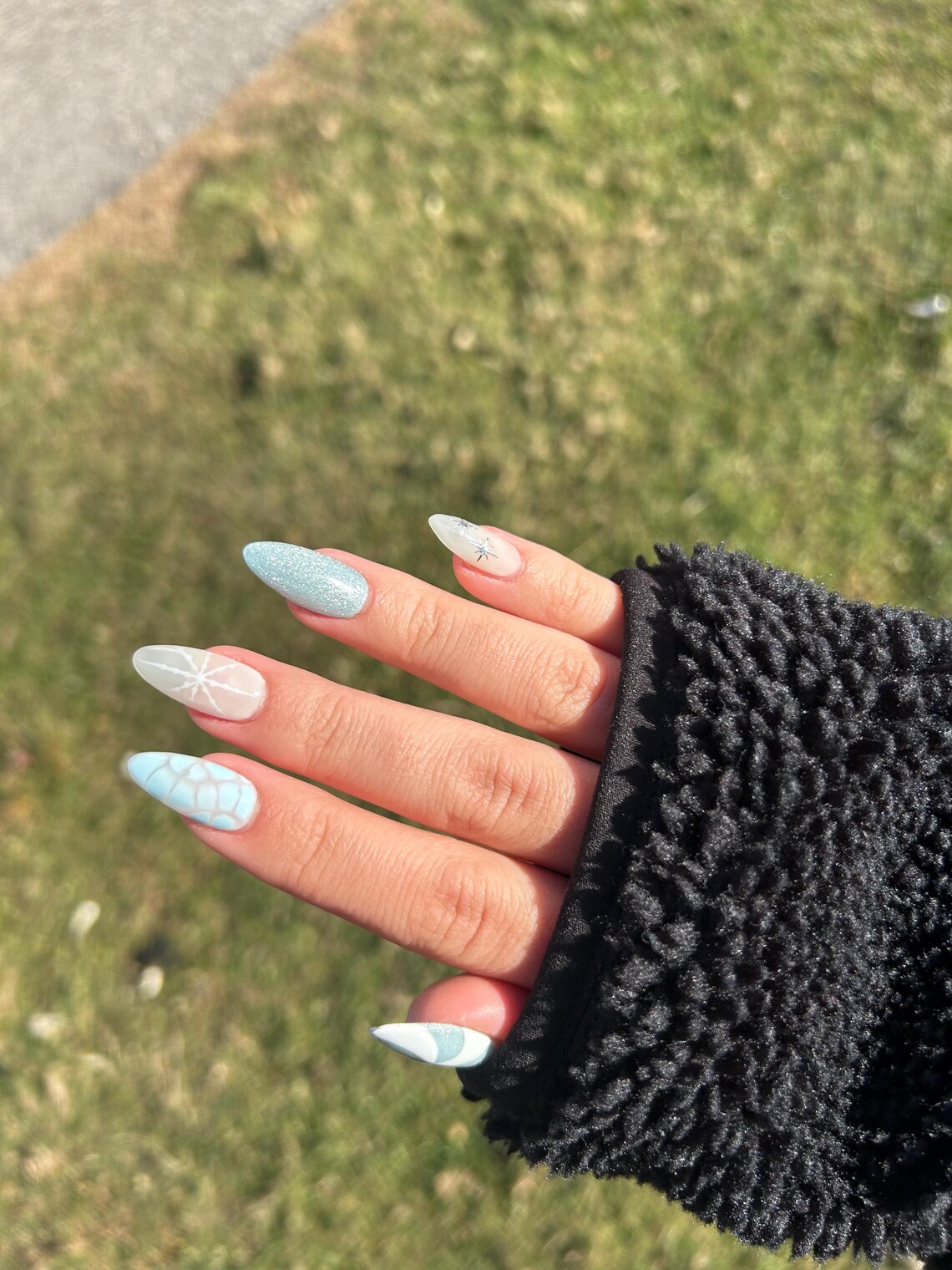 Winter Candyland Press on Nails | Blue Nails | Glitter Nails | Candy ...