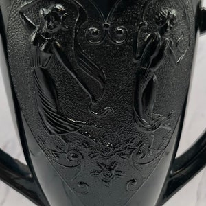 LE Smith Vase Vintage Black Amethyst Glass Trophy Vase Art Deco C1930s ...