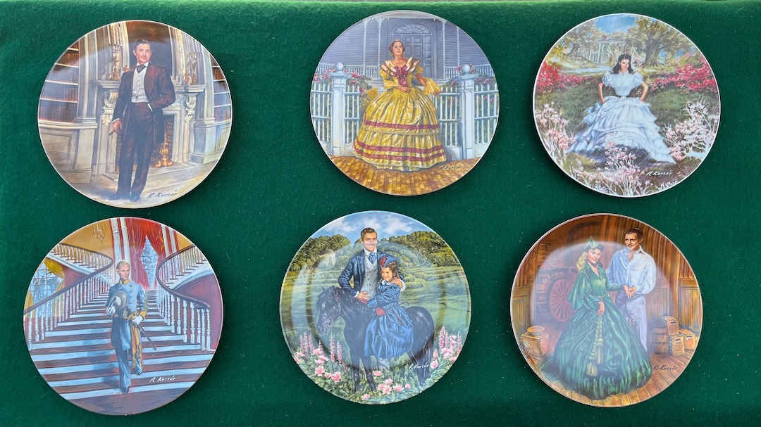 Gone W/the Wind Plates Decorative / Collectible 6 Knowles W/coa Vintage ...