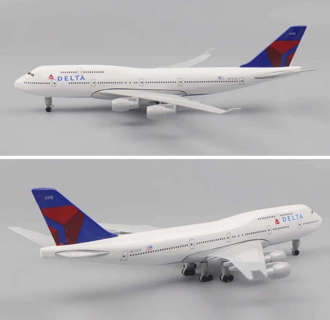 DELTA Airlines Airplane Model Boeing B747 Scale 1:400 Resin 20cm Model ...