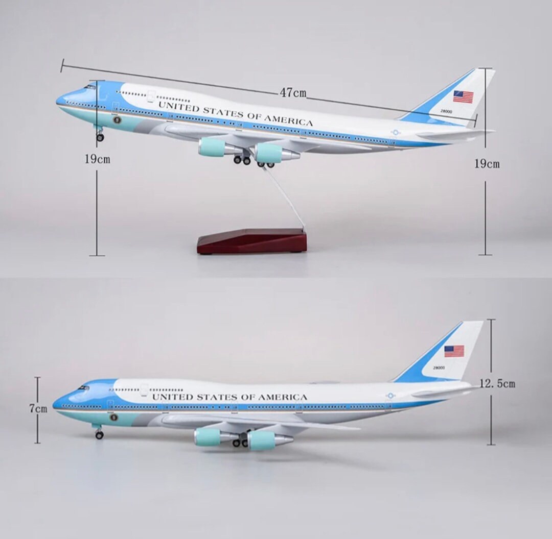 Air Force One Airplane Boeing B747 Scale 1:160 Resin Aircraft Office ...