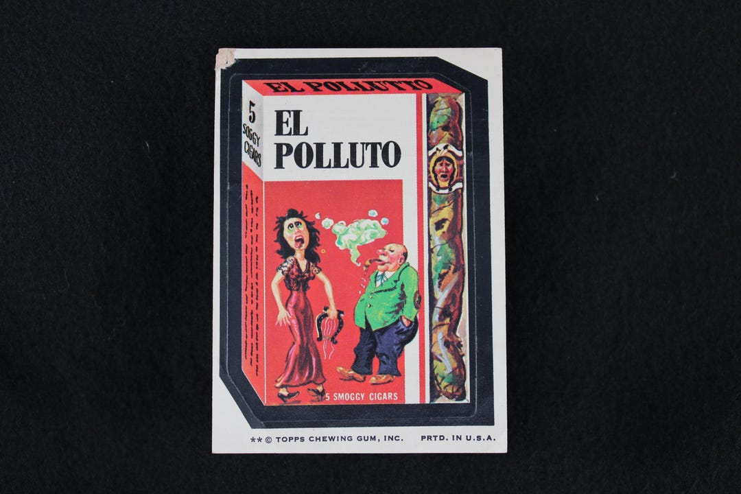 Vintage Wacky Packages El Poluto Sticker - Brown Back - 2 ** B Side - Etsy
