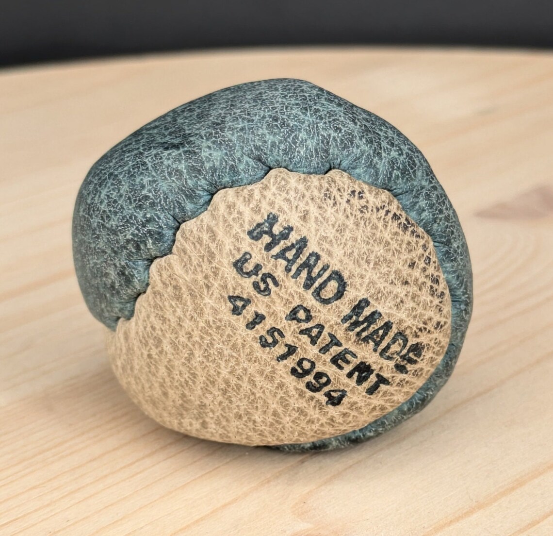 Vintage Original Hand Stiched Leather Hacky Sack 2 Panel Patent 4151944 ...