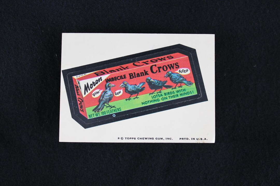 Vintage Wacky Packages Blank Crows Sticker Brown Back 1 A Side - Etsy
