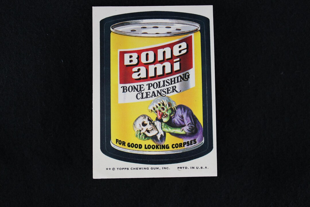 Vintage Wacky Packages Bone Ami Sticker - Brown Back - B Side (3 of 4 ...