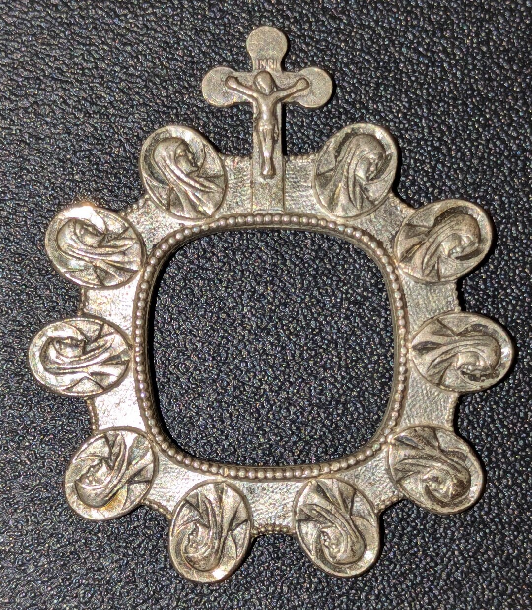 Vintage Sterling Silver Creed Rosary Ring - Etsy