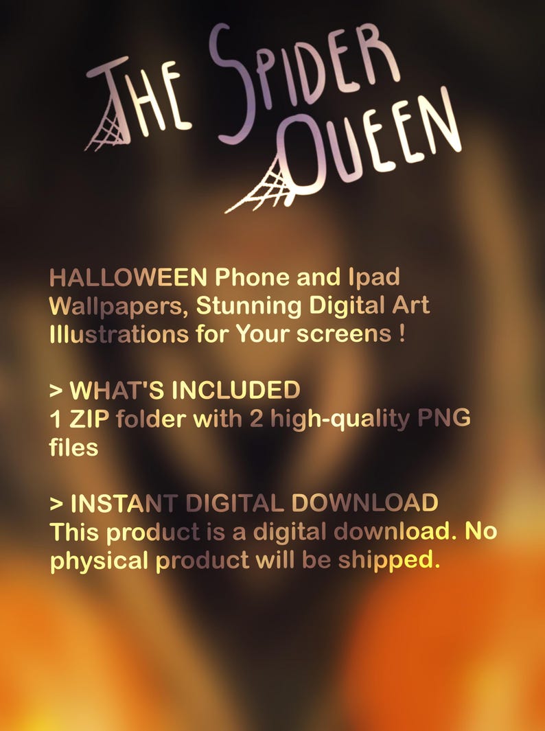 Halloween "spider" Wallpaper for Smartphones and Ipads. an Original ...