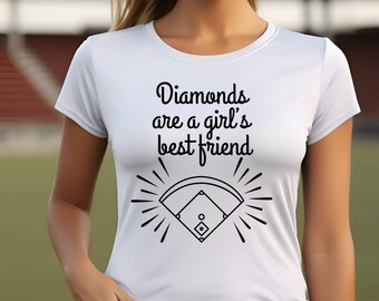 Diamonds Are a Girl's Best Friend PNG, Baseball, Instant Download ...