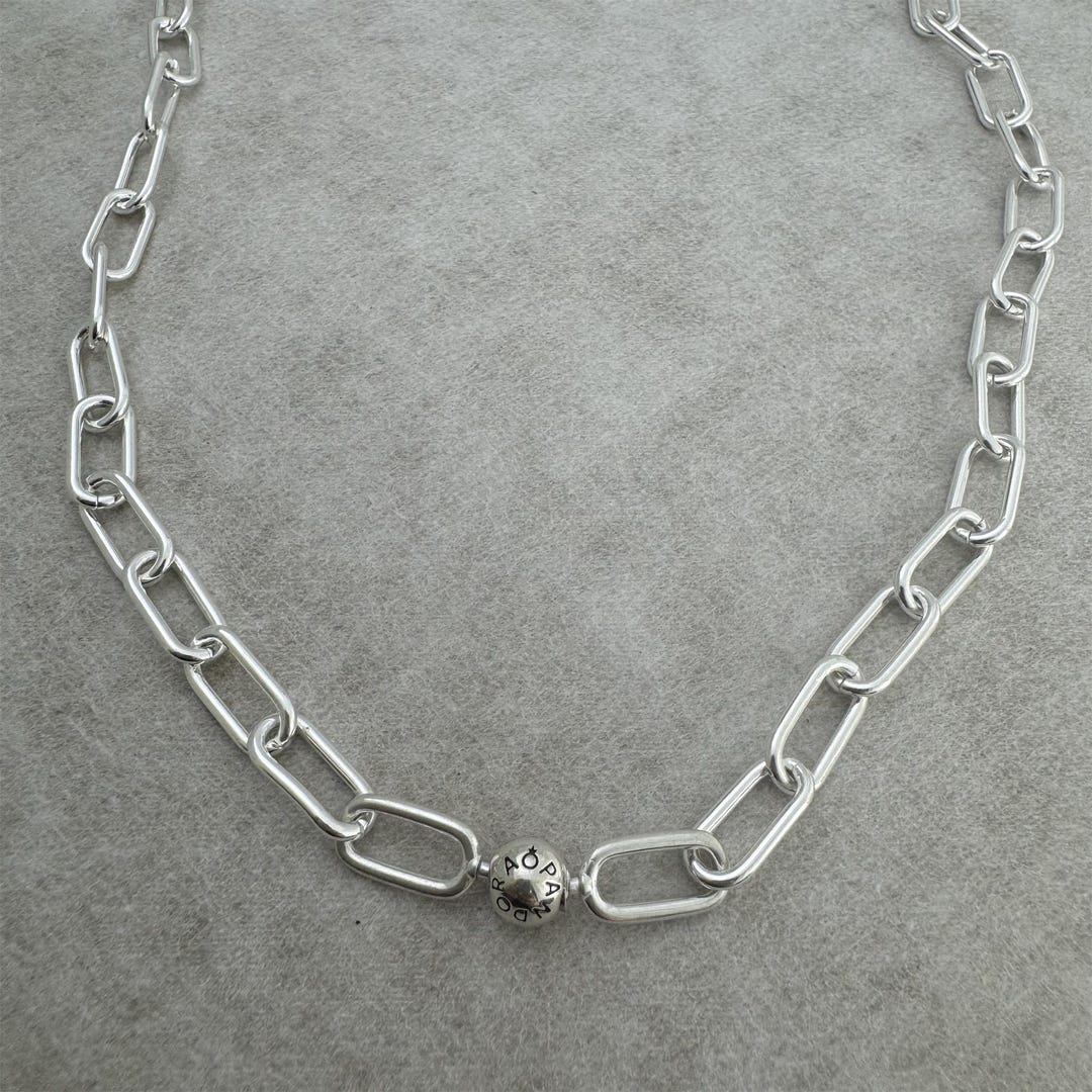 Pandora ME Chain Silver Necklace, Charm Necklace, S925 Silver Charm ...
