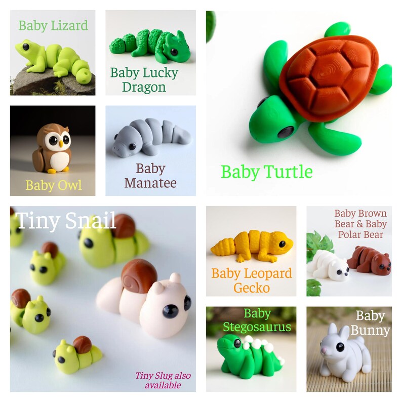 Cute Mini Baby Animals & Pets - Articulated Flexi Fidgets / Mystery ...