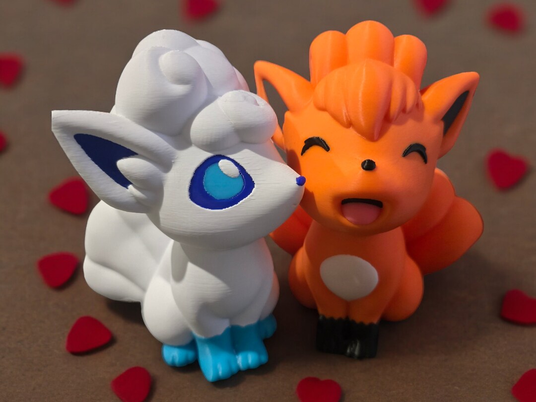 Cute Vulpix & Alolan Vulpix Love Valentines Heart Pokemon Figurine Toys ...