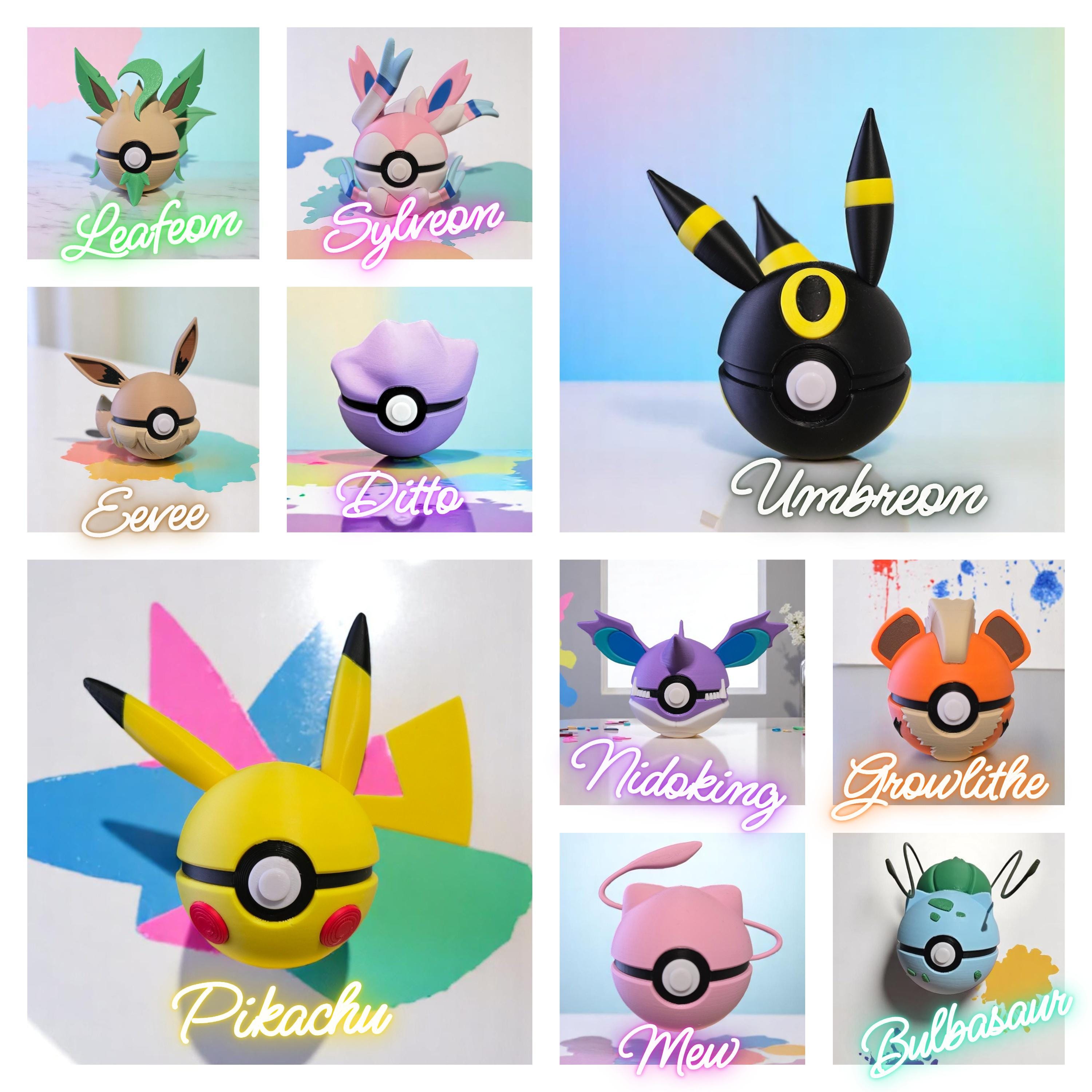 Pokemon Themed Character Pokeballs Balls - 3D Printed Display ...