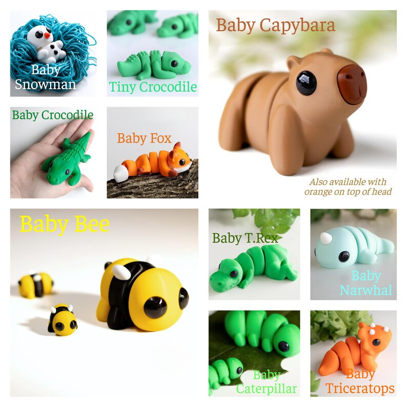 Cute Mini Baby Animals & Pets - Articulated Flexi Fidgets / Mystery ...