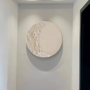 Textured LED Lunar Wall Decor, 3-dimensions Sandstone Moon Wall Decor ...