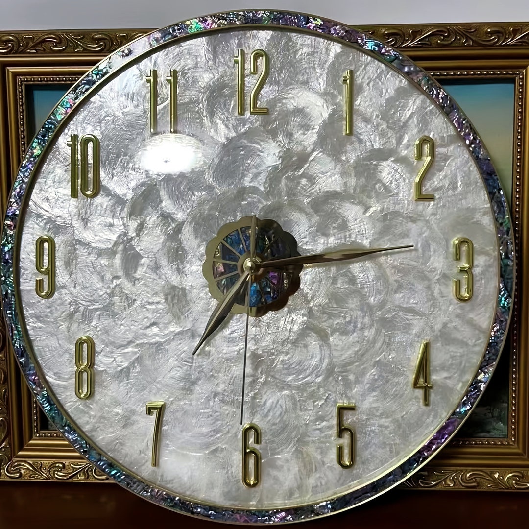 Modern Wall Clocks With Pearl Surface 14x14 In, Abalone Antique Wall ...