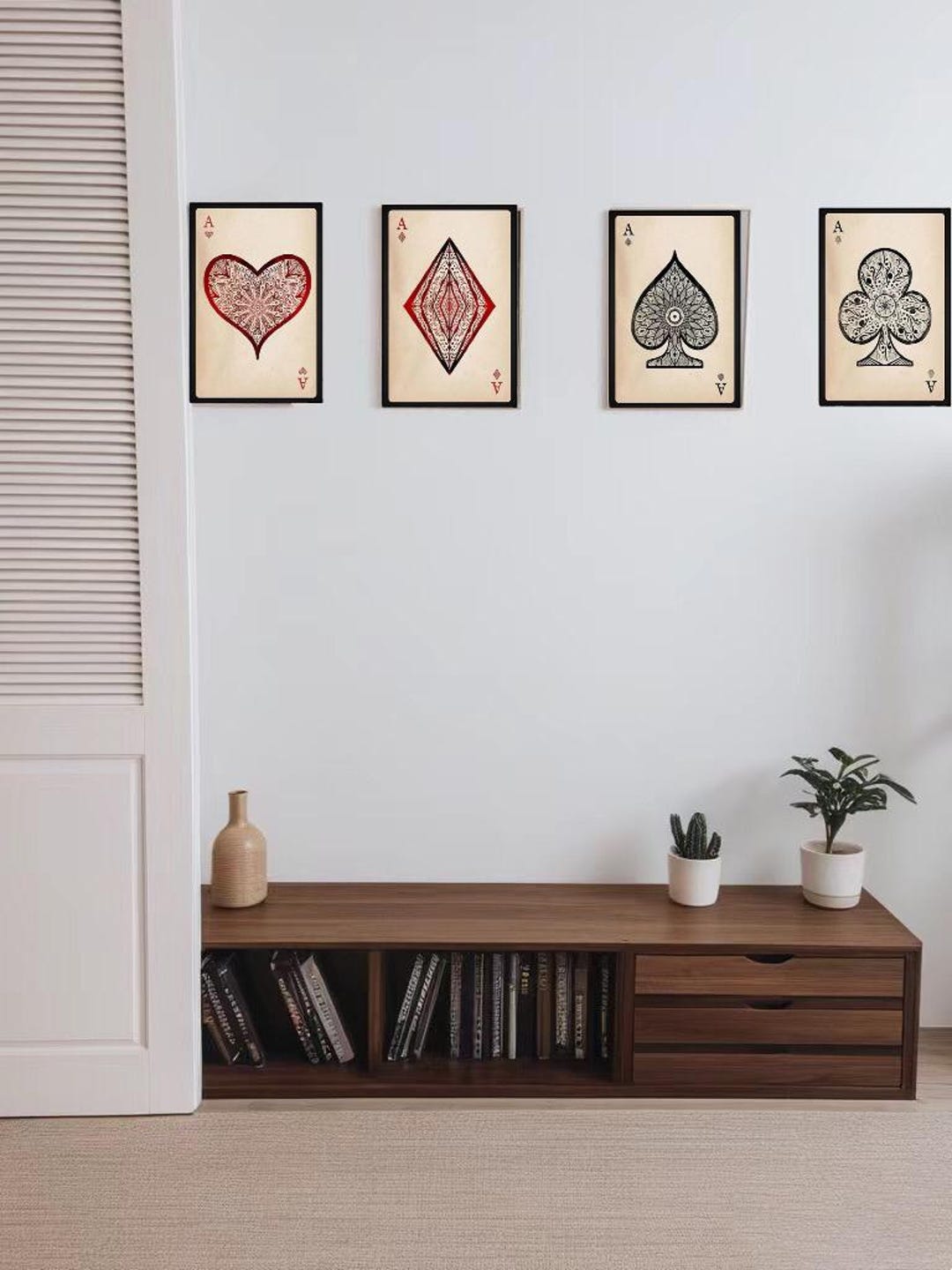 Modern Wall Decor Industrial Poker Card Wall Hangings, Black Gold ...