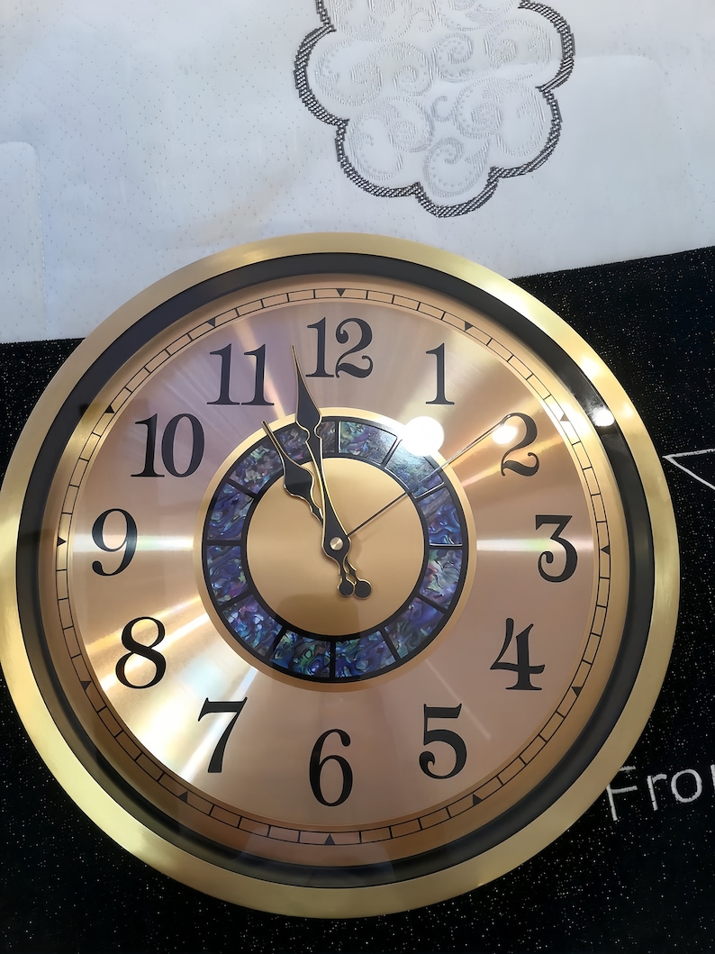 Minimal Brass Silent Wall Clock Retro Nordic Gold Quartz Clock for ...