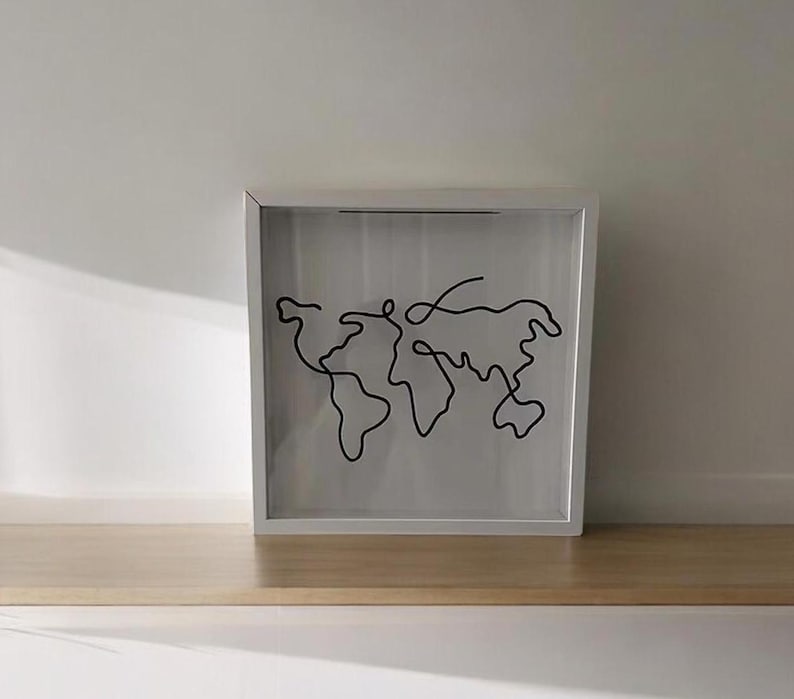 Personalized World Map Ticket Memory Box: Travel Keepsake Display - Etsy
