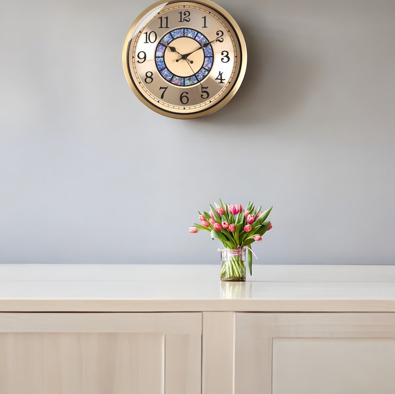 Minimal Brass Silent Wall Clock Retro Nordic Gold Quartz Clock for ...