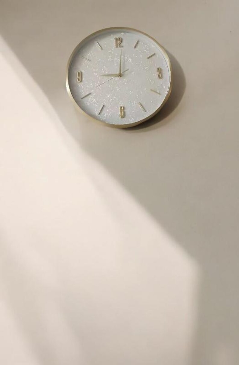 Brass Frame Silent Wall Clock: Mother of Pearl Floral Dial, Silent ...