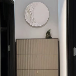 Textured LED Lunar Wall Decor, 3-dimensions Sandstone Moon Wall Decor ...