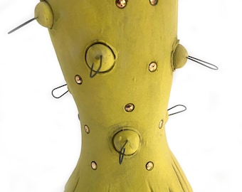 Sara Catapano: Mini Moster yellow-green With Silver Eyes - Etsy