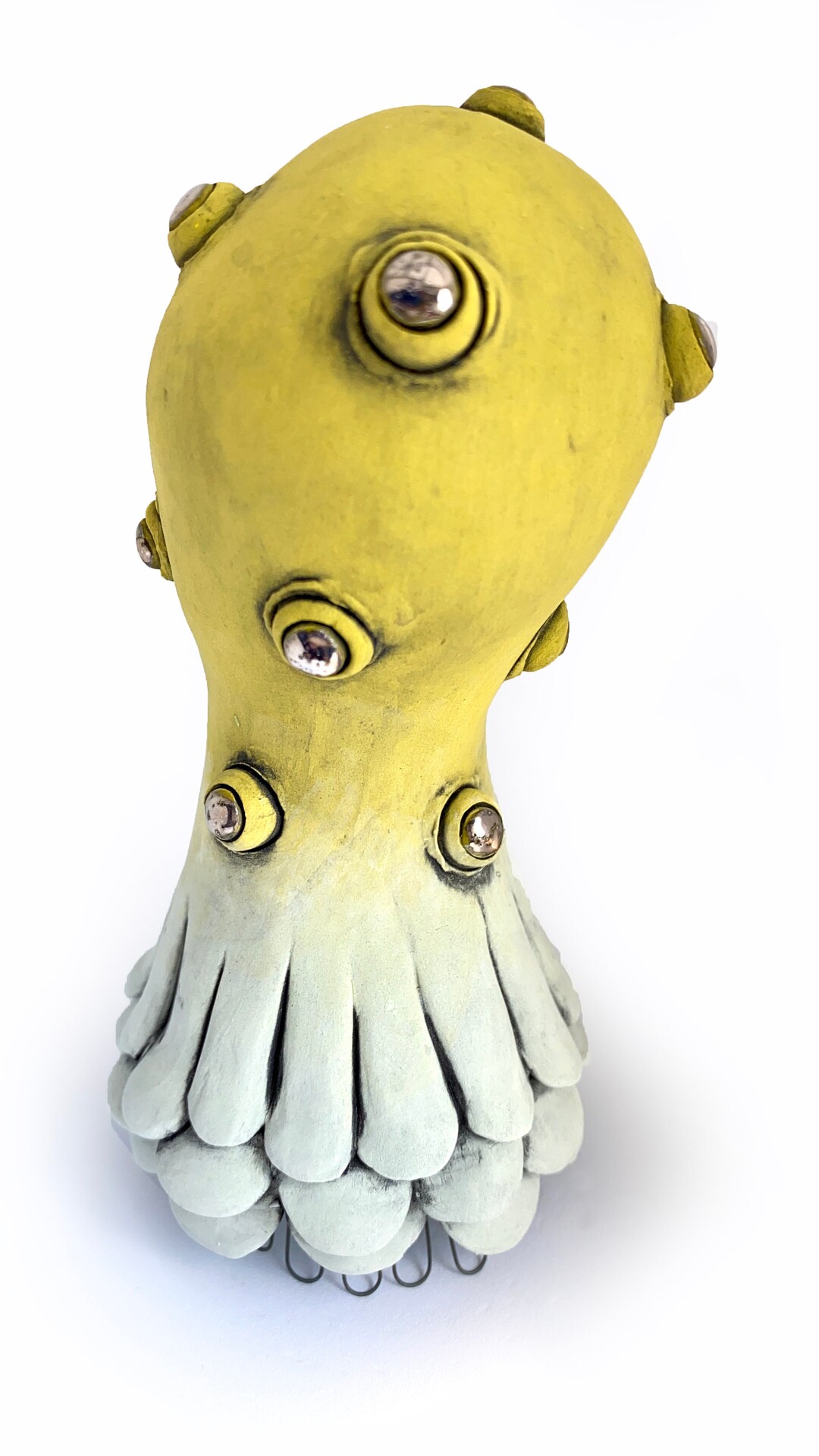 Sara Catapano: Mini Moster yellow-green With Silver Eyes - Etsy