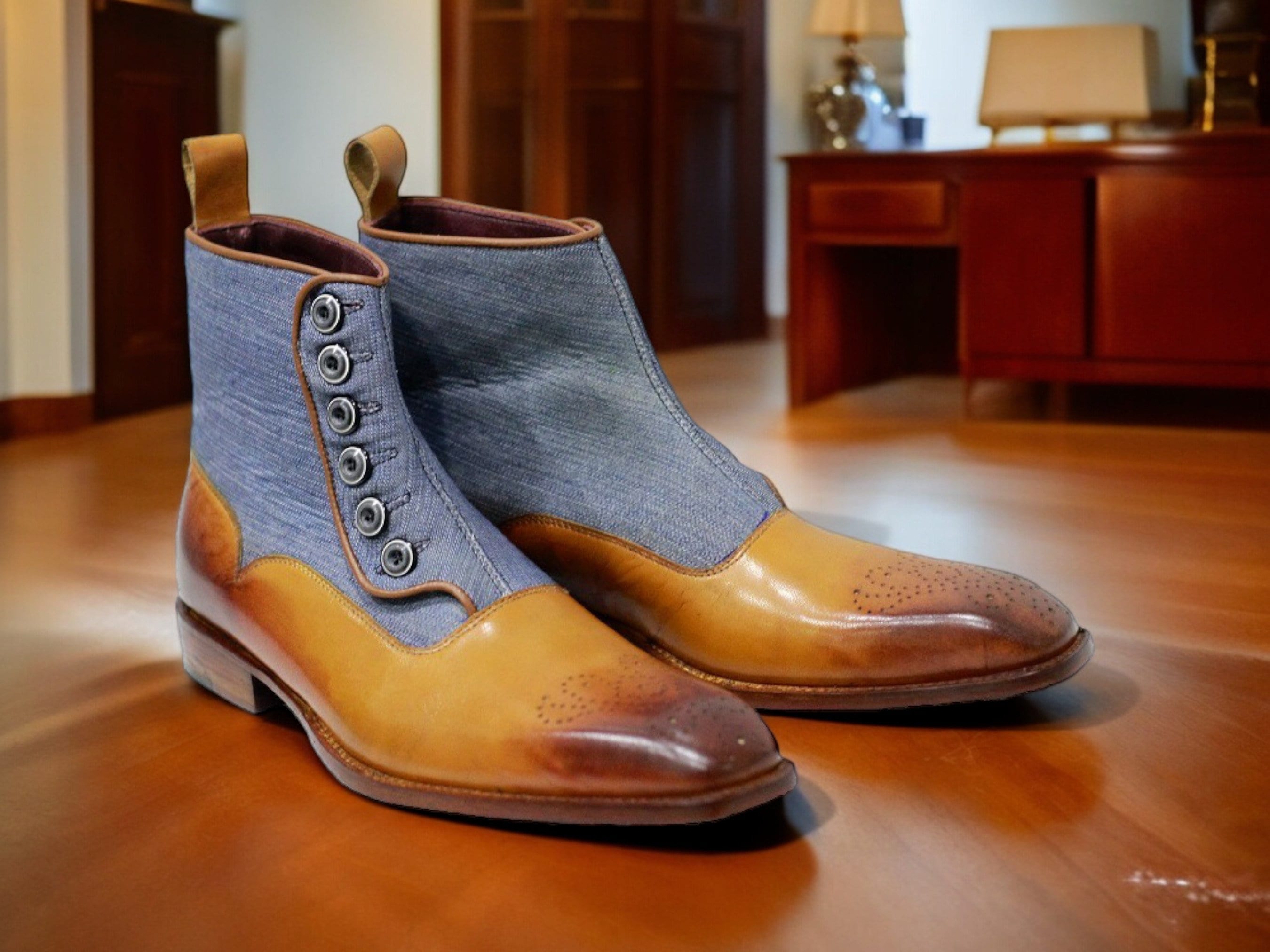 Handmade Leather Boots for Men Premium Craftsmanship & Style Button ...