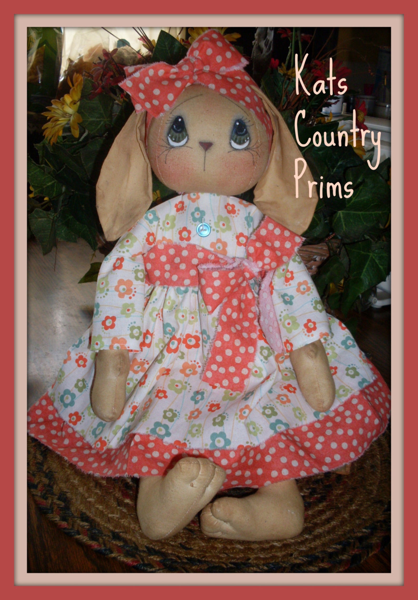 Primitive Easter Bunny PATTERN 166 Blossom ePATTERN instant | Etsy