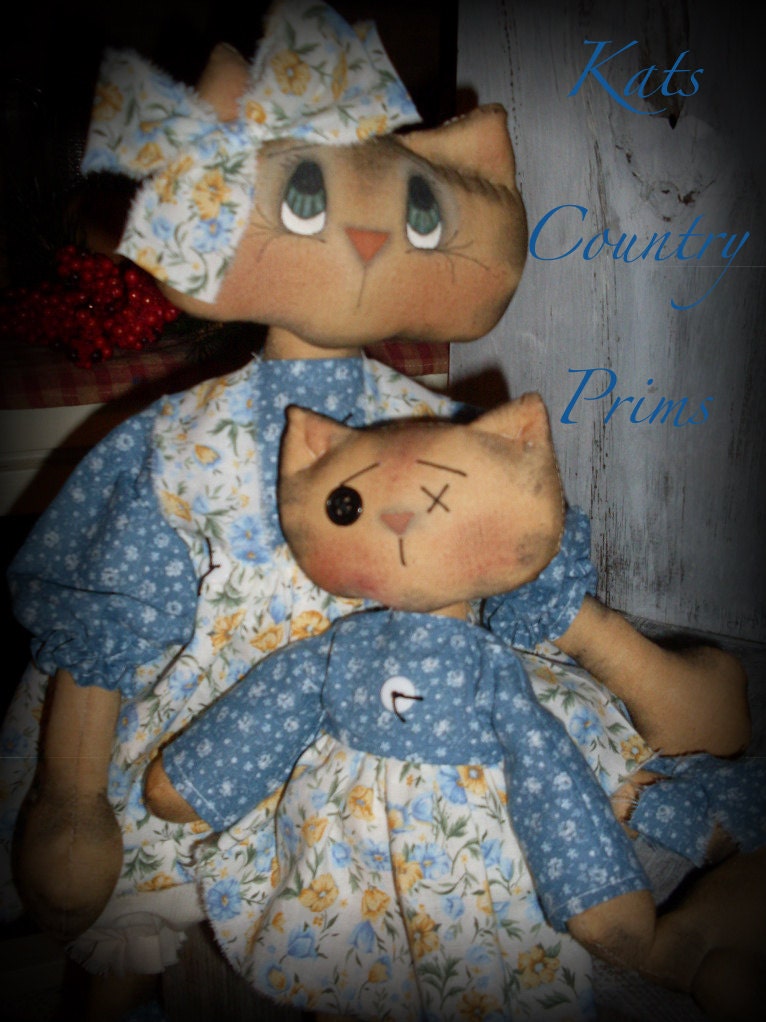 Piper and Mitzie PATTERN 108 Momma and Baby Kitty Instant - Etsy