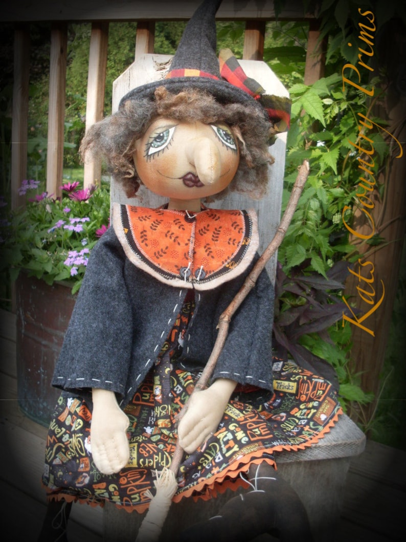 Primitive Halloween Witch Doll PATTERN Instant Download | Etsy