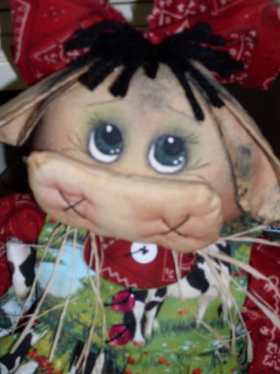 Primitive Raggedy Cow Doll Instant Download E-PATTERN Hilda - Etsy