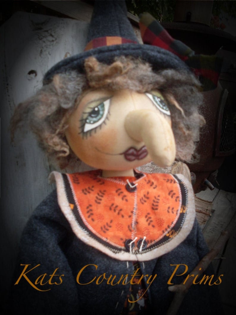 Primitive Halloween Witch Doll PATTERN Instant Download | Etsy