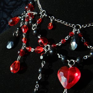 Red Black Vampire Necklace - Goth Necklace, Gothic Jewelry, Heart ...