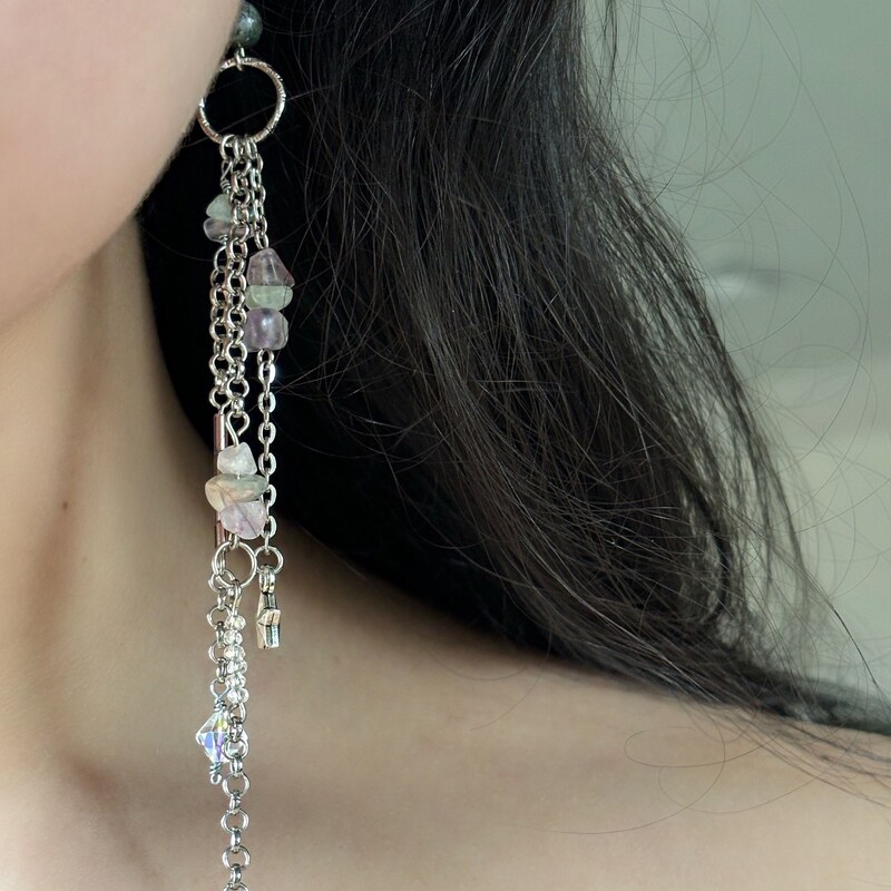 Crystal Chain Earrings - Etsy