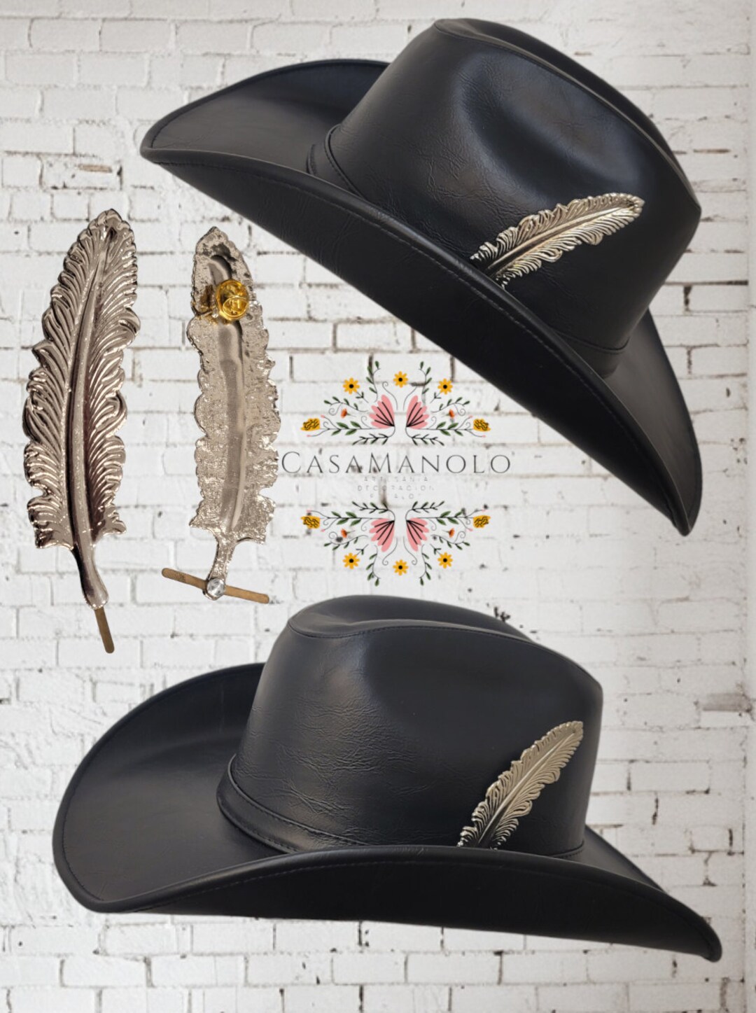 Silver Hat Feather, Feather for Hat, Cowboy Hat Feather, Golden Custom ...