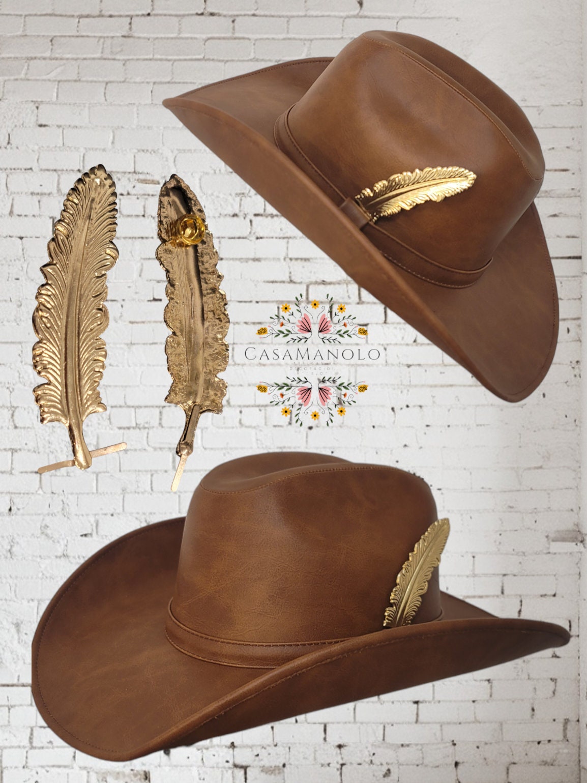 Silver Hat Feather, Feather for Hat, Cowboy Hat Feather, Golden Custom ...