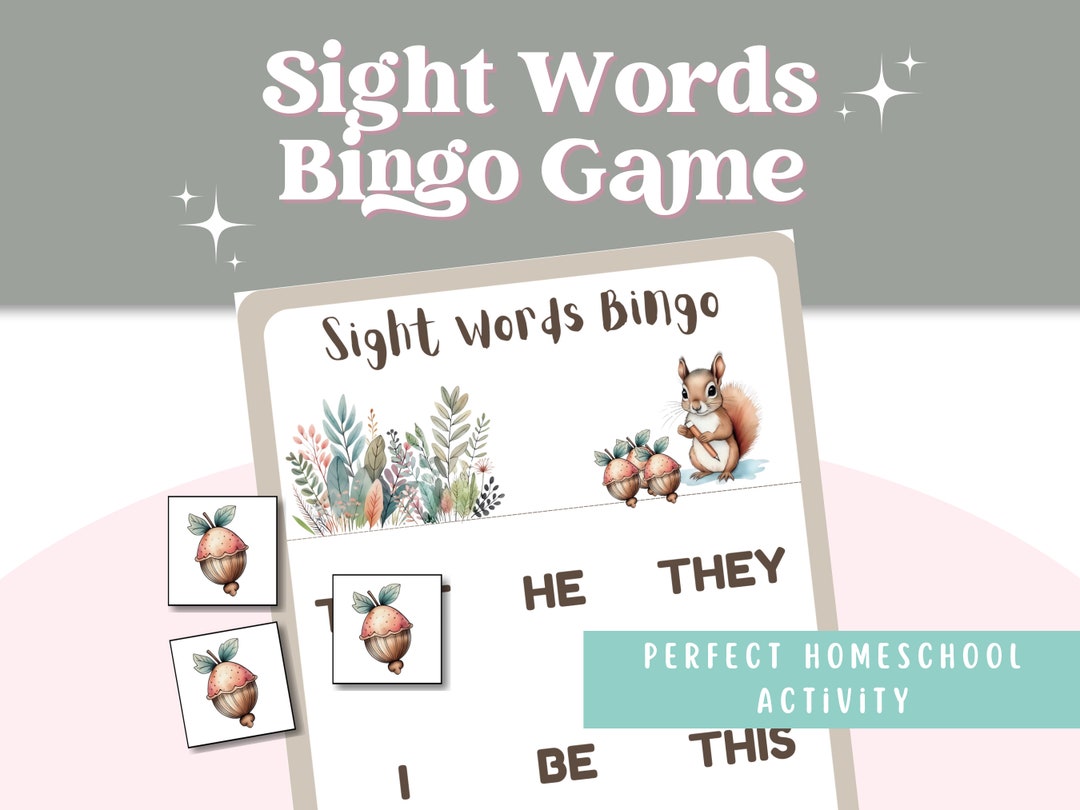 Printable SIGHT WORDS Bingo Game, First 100 Sight Words,fun Classroom ...